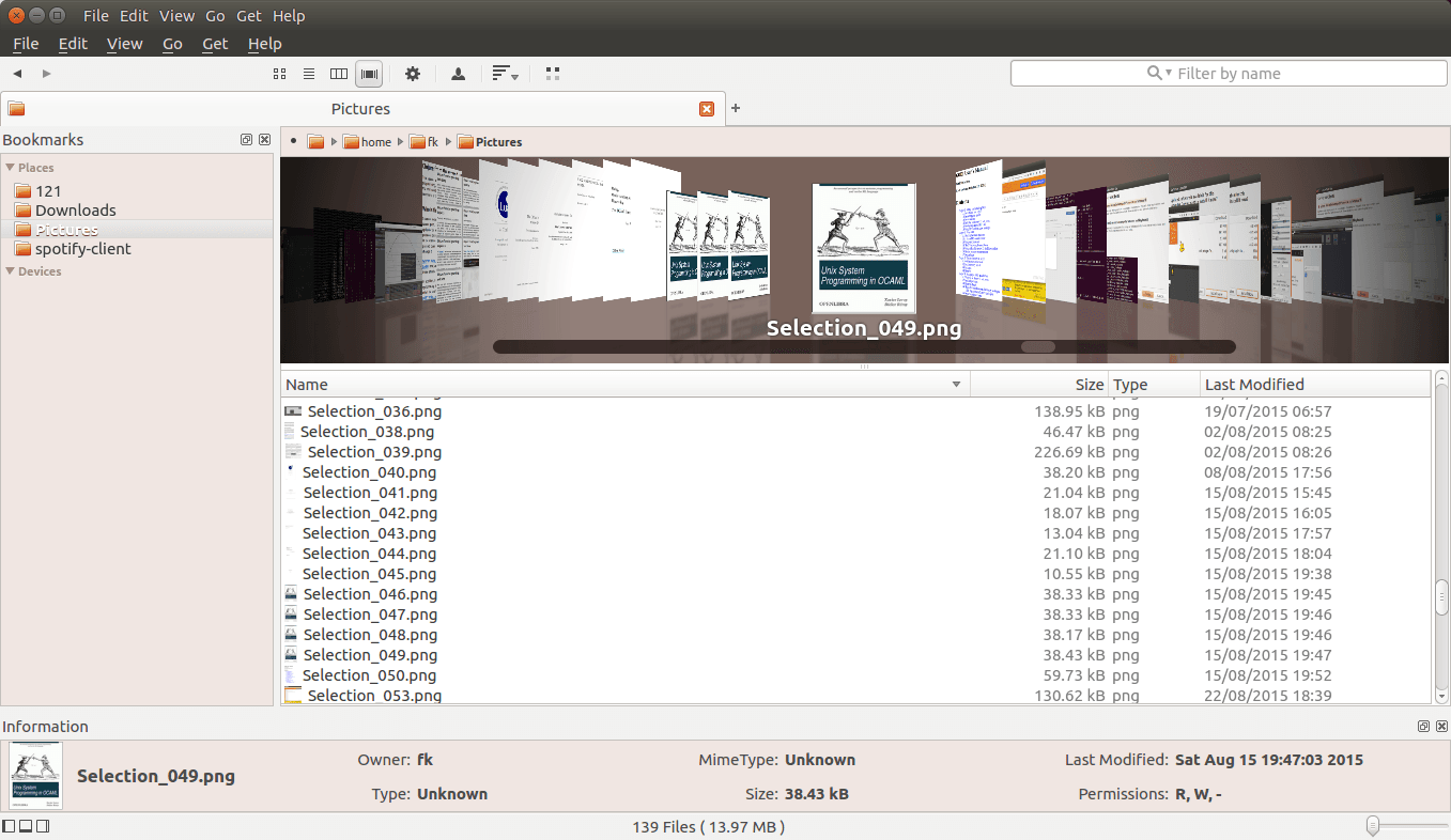 DFileManager：封面流（CoverFlow）文件管理器 - LinuxStory